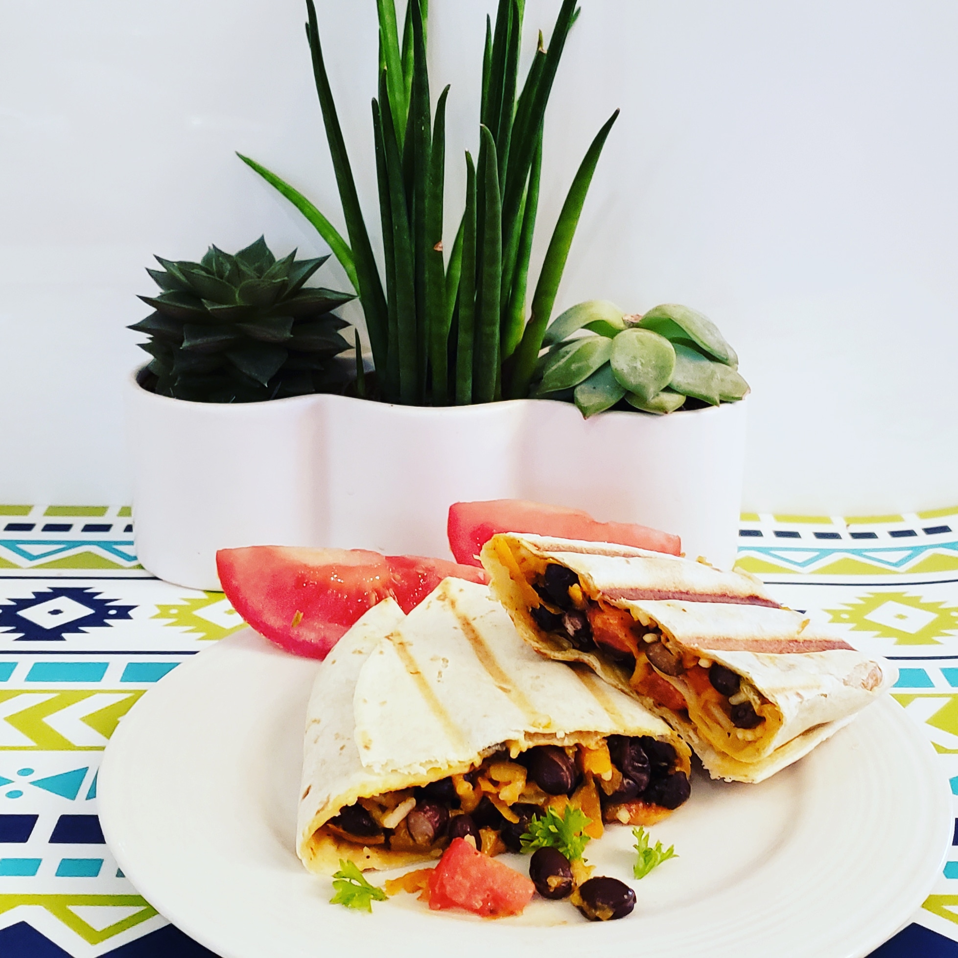 Burritos aux haricots noirs et patate sucrée - Les Saveurs de Marie
